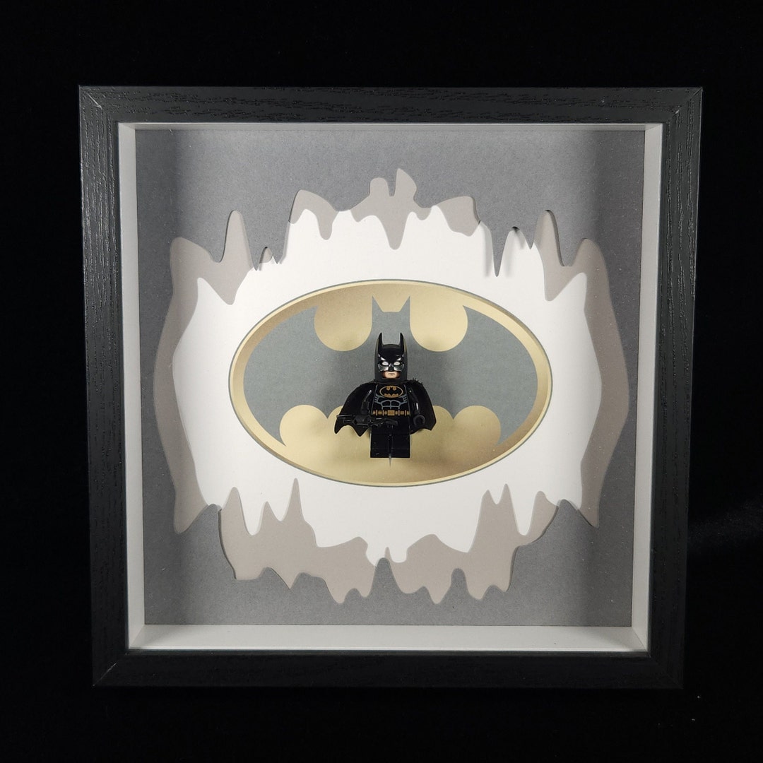 Batman Minifigure Keepsake Shadow Box Gift Personalized optional - Etsy