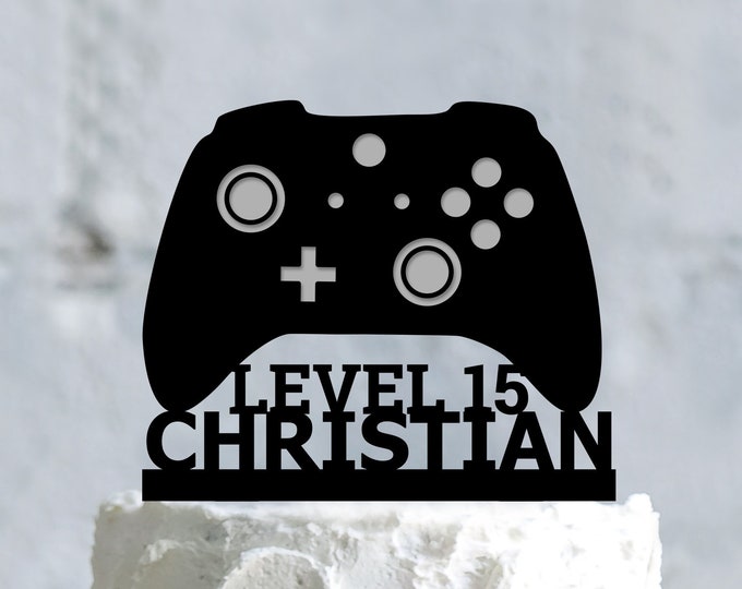 Gamer Birthday Cake Topper, Video Game Cake Topper Birthday, Level ...