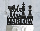 Chess Cake Topper Weddingchess King and Queen Wedding Cake - Etsy