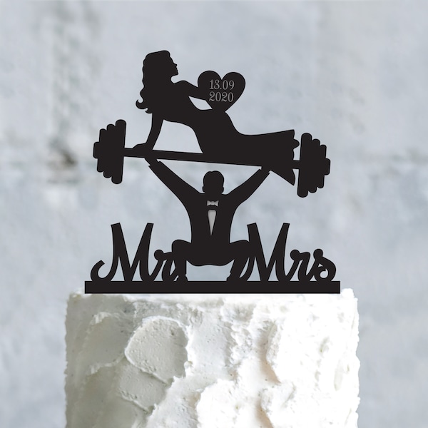 Cake Topper of Bodybuilding for Wedding - Etsy