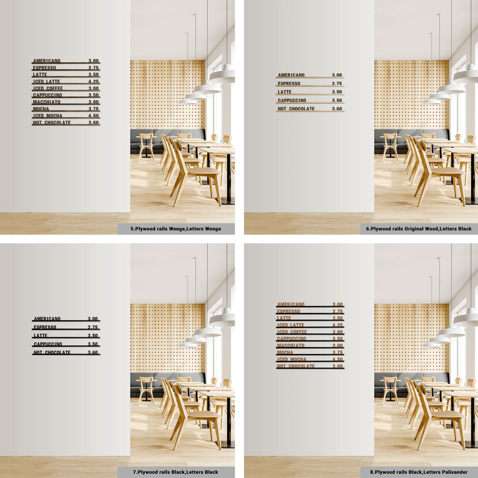 Wall Mounted Menu Board,changeable Menu Board,menu Display Board,cafe ...