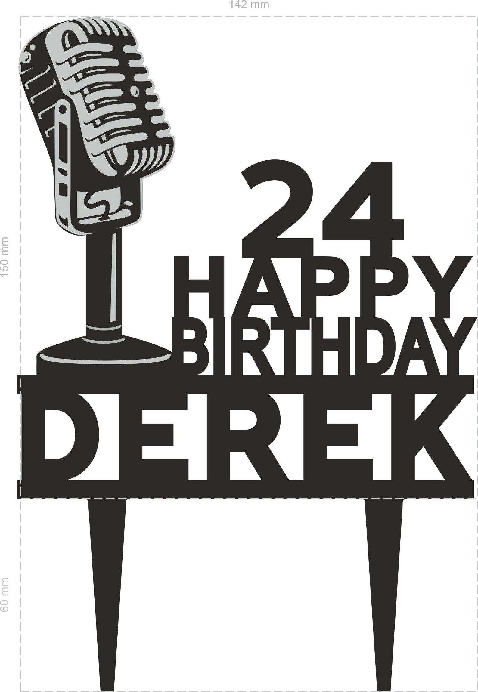 Custom microphone singer birthday cake toppermicrophone party | Etsy