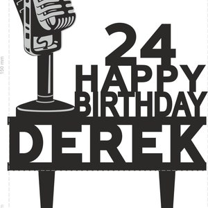 Custom Microphone Singer Birthday Cake Topper,microphone Party Karaoke ...