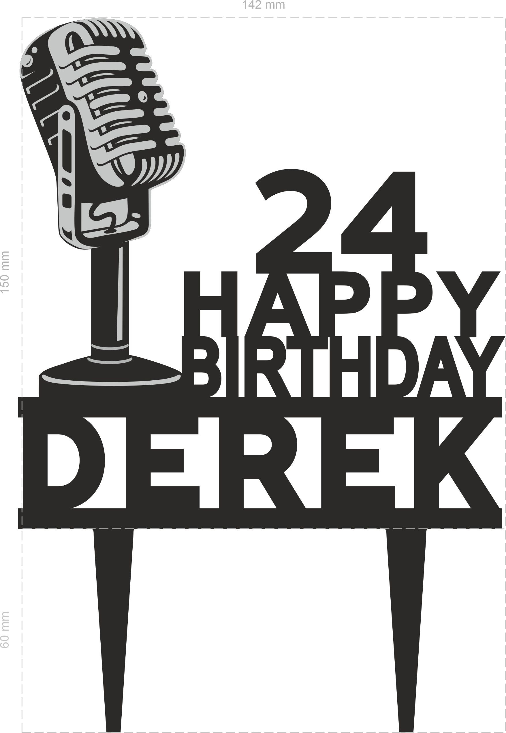 Custom Microphone Singer Birthday Cake Topper,microphone Party Karaoke ...