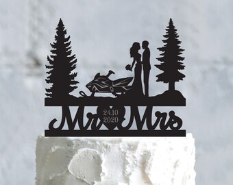 Wedding Snowmobile Cake Topper - Etsy
