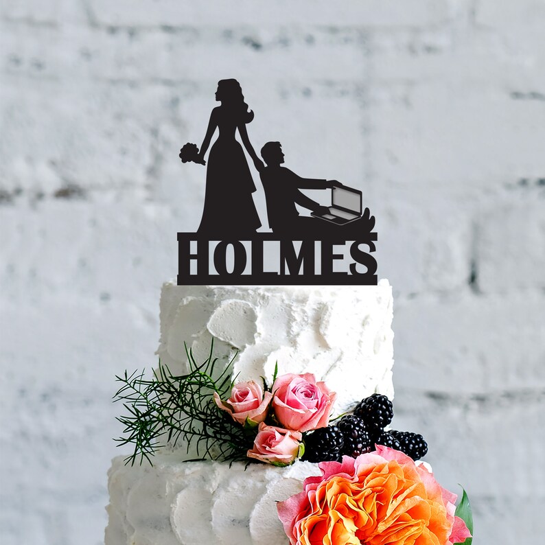 Funny programmer wedding last name cake topper customcomputer | Etsy