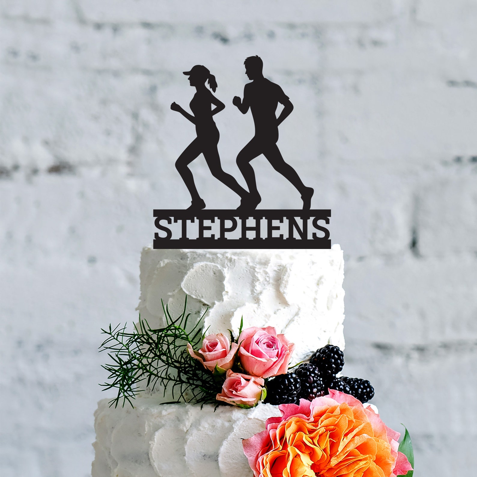 Runners Wedding Custom Cake Topperrunning Couple Wedding | Etsy