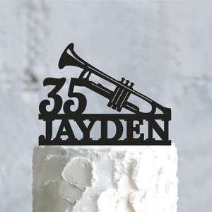 Custom Vintage Trumpet Musician Birthday Age Cake - Etsy