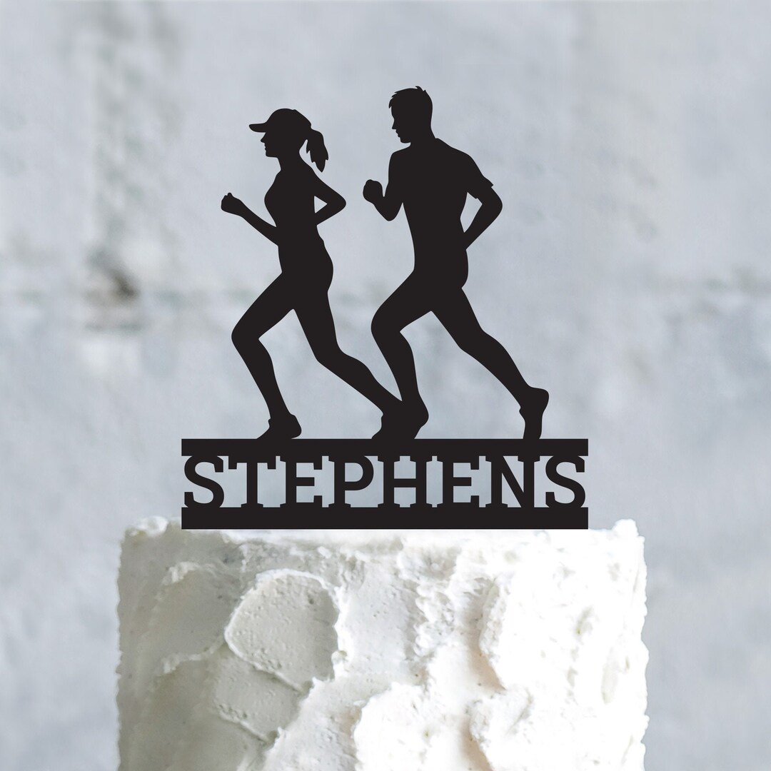 Runners Wedding Custom Cake Topperrunning Couple Wedding - Etsy