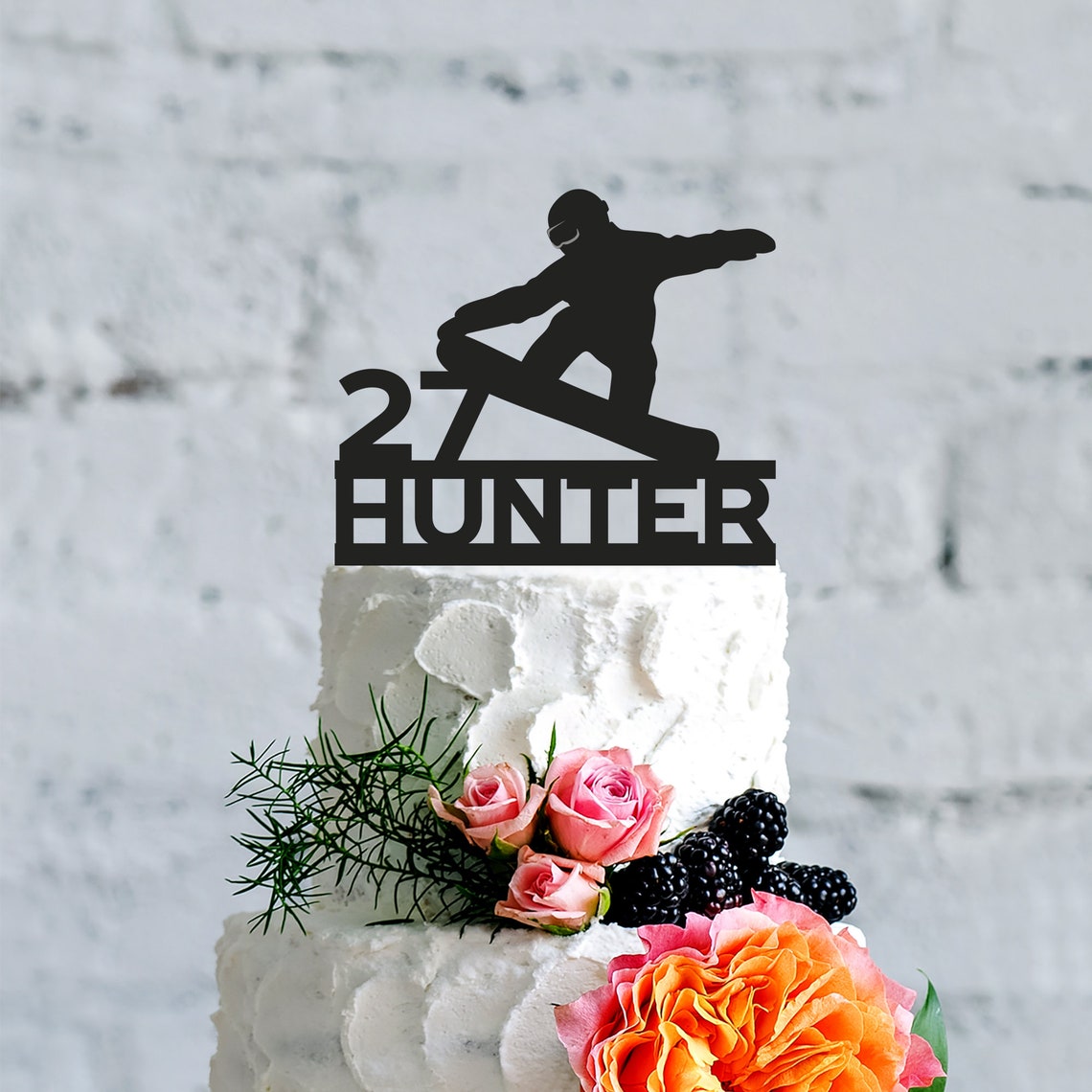 Snowboard Cake Topper Personalizedsnowboard Birthday Cake | Etsy