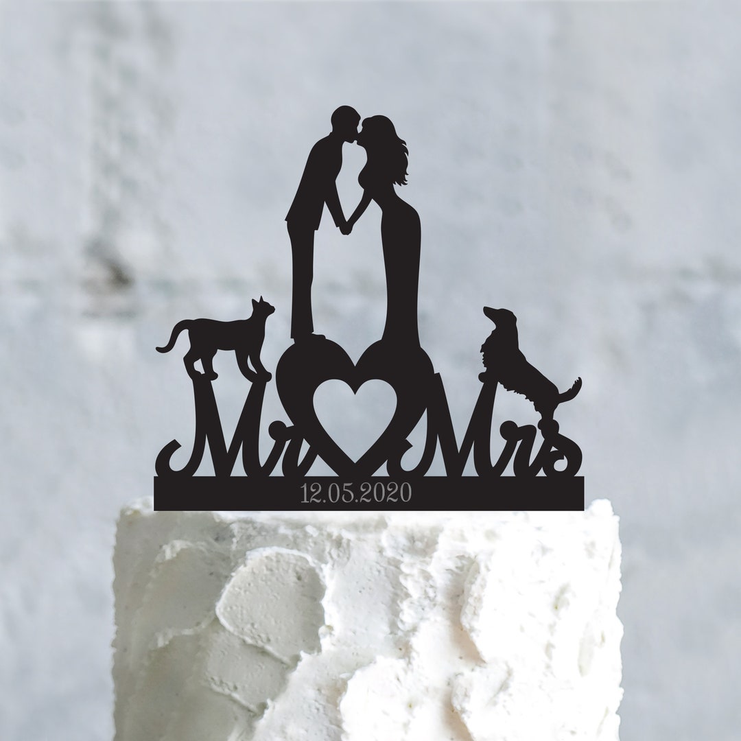 Divertido topper de pastel de bodas dachshund con perro y - Etsy España