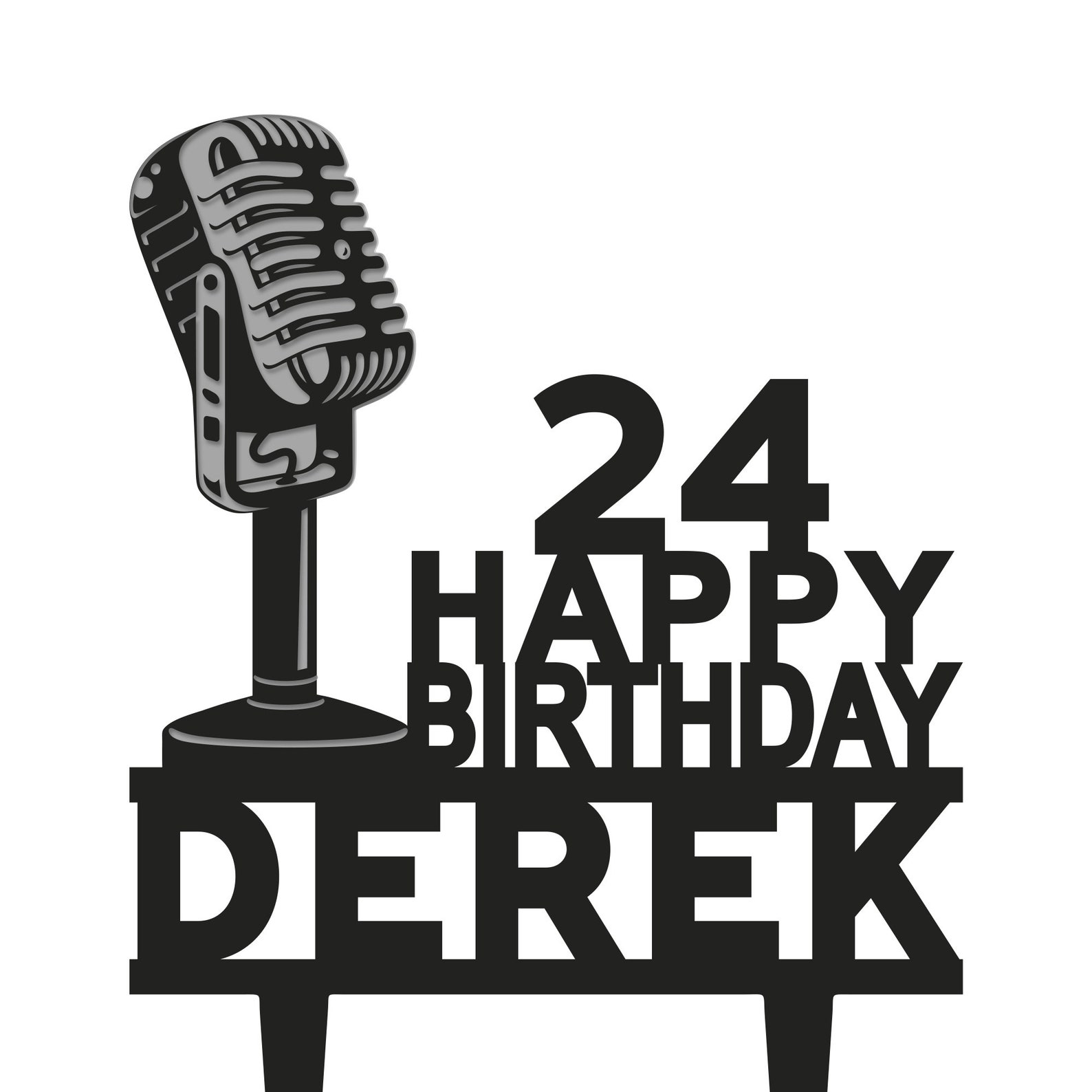 Custom Microphone Singer Birthday Cake Topper,microphone Party Karaoke ...