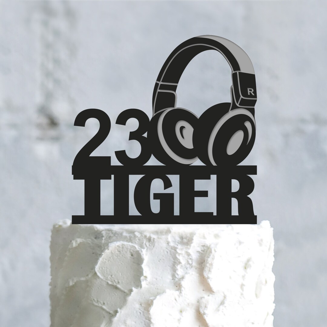 Headphones Personalized Cake Topper Birthday,headphones Retro Name Cake ...