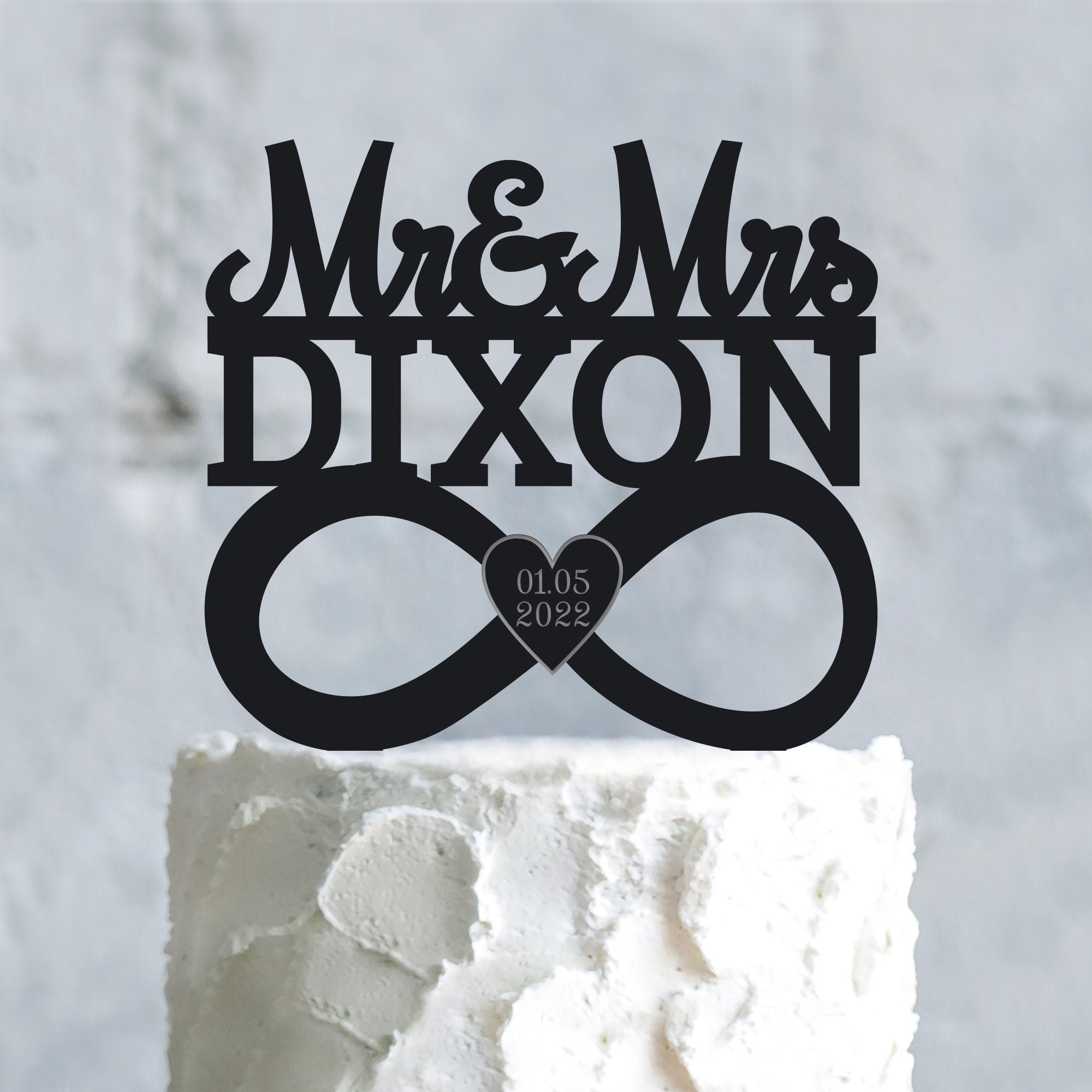 Infinity wedding cake topperInfinity symbol Mr and Mrs | Etsy