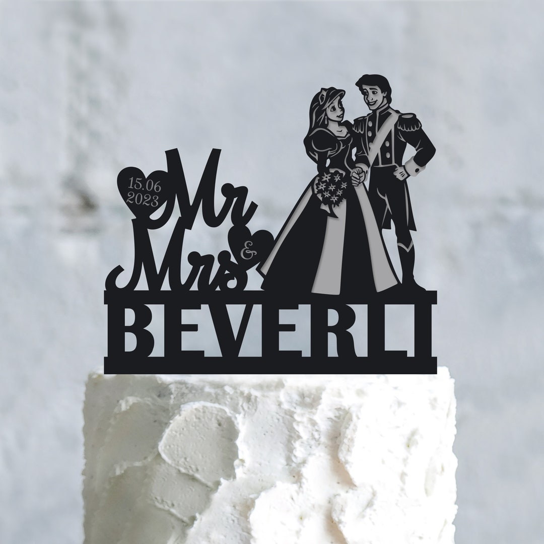 Mermaid Wedding Cake Topper,prince and Princess Wedding Cake Topper ...