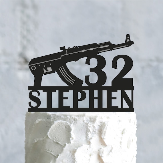 Gun Cake Topper Birthdaygun Lover Boy Birthday Cake | Etsy