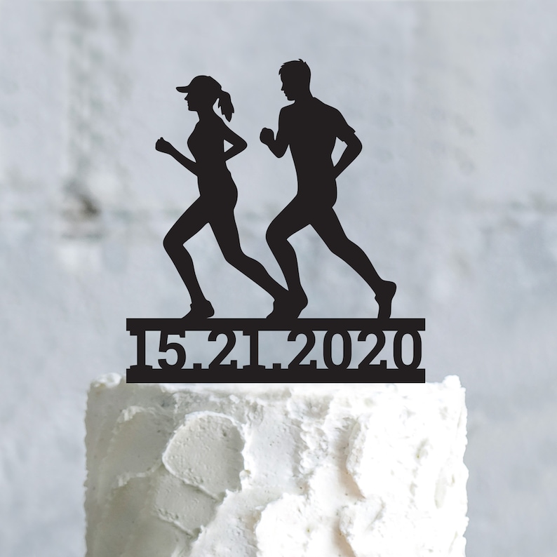 Running Couple Custom Runners Wedding Cake Toppermarathon - Etsy