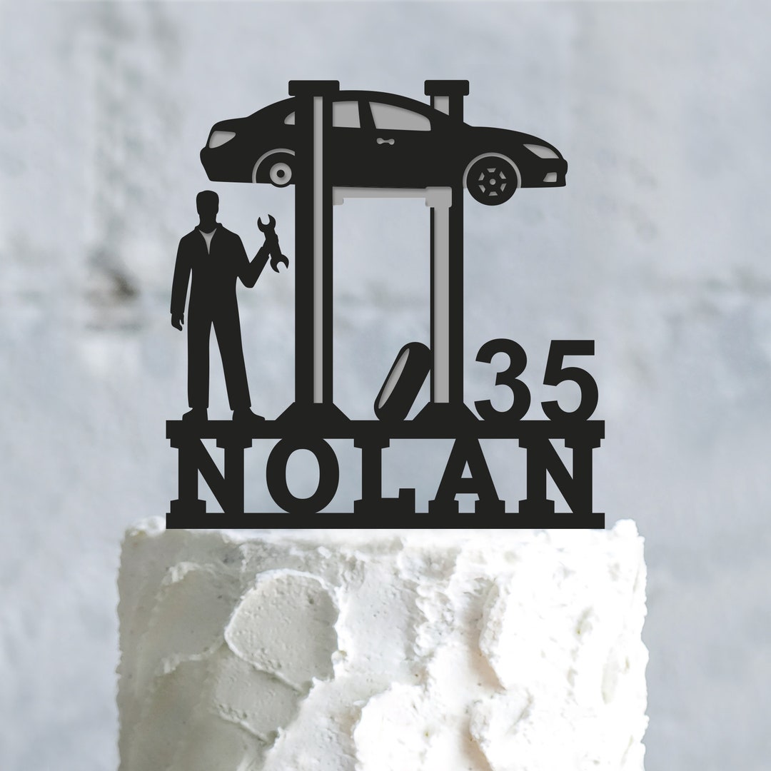 Mechanic Cake Topper, Birthday Cake Topper, Auto Repair Retirement Gift ...