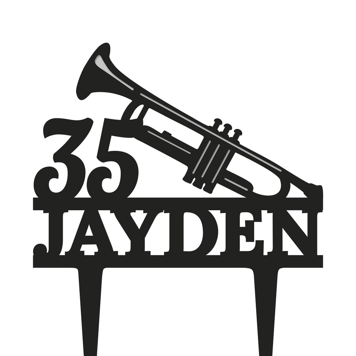 Custom Vintage Trumpet Musician Birthday Age Cake - Etsy