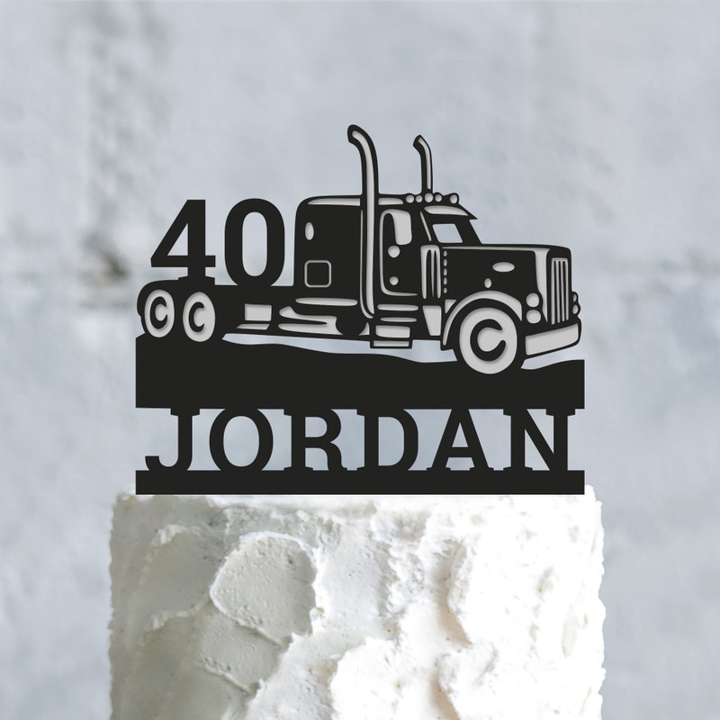 Semi Truck Cake Topper - Etsy