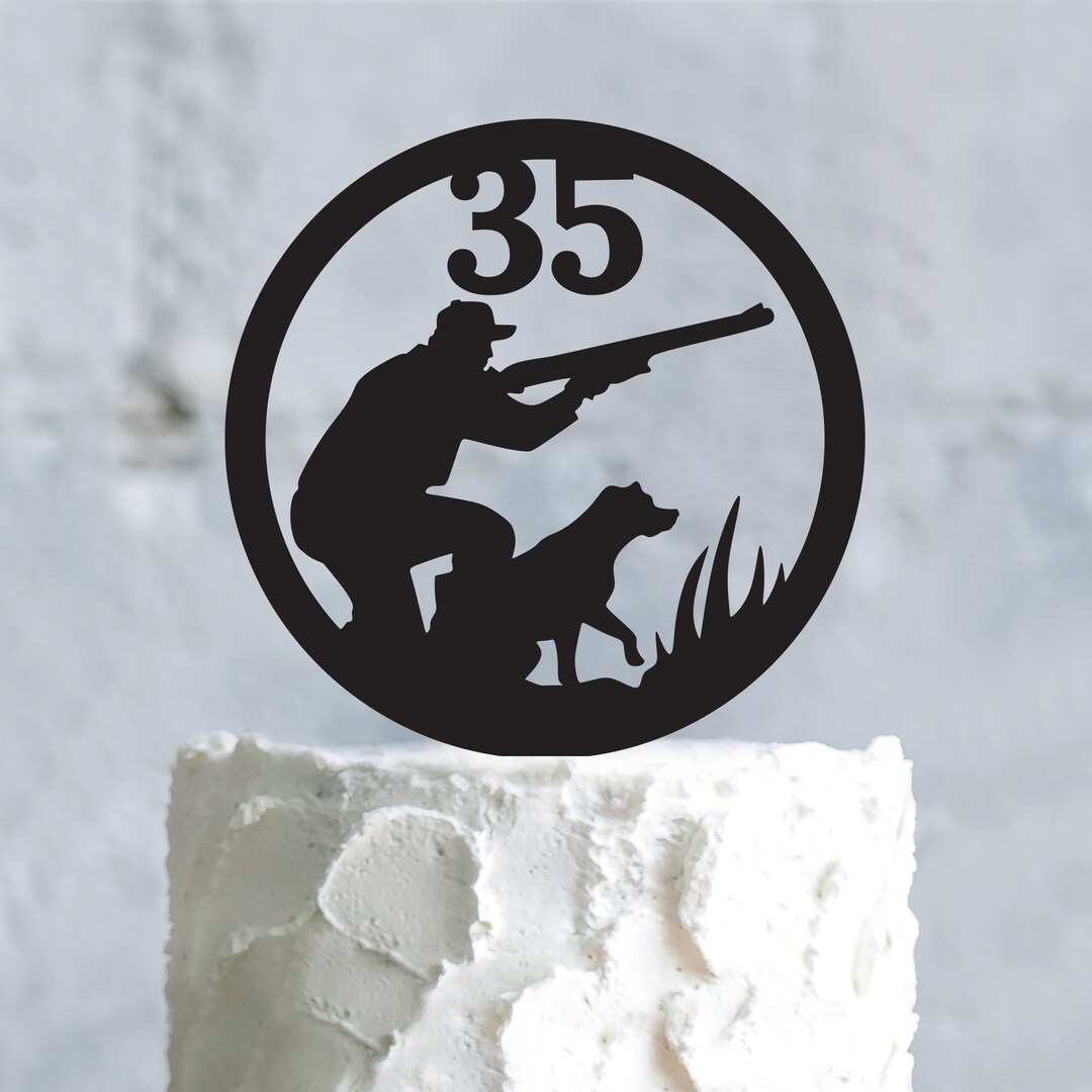 Hunter Cake Topper With Dog Birthday,duck Hunting Happy Birthday Custom ...