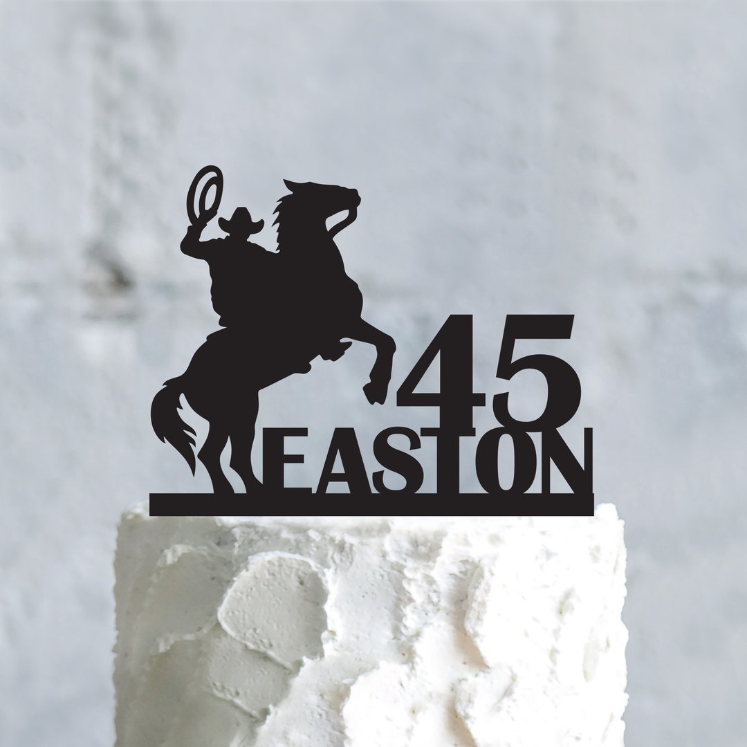 Cowboy Western Birthday Topper Name Cake Topper,birthday Rodeo Cowboy ...