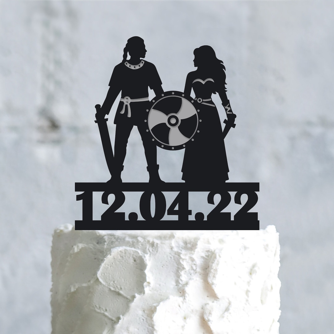 Viking Wedding Cake Topper,viking Barbarian Wedding Funny Cake Topper ...