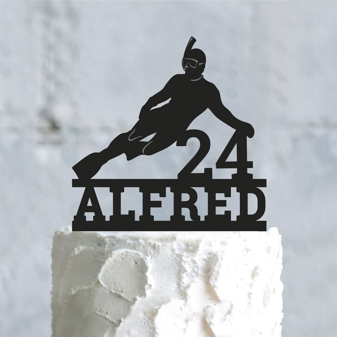 Custom Scuba Diver Cake Topper Birthday,swimmer Cake Topper Birthday ...