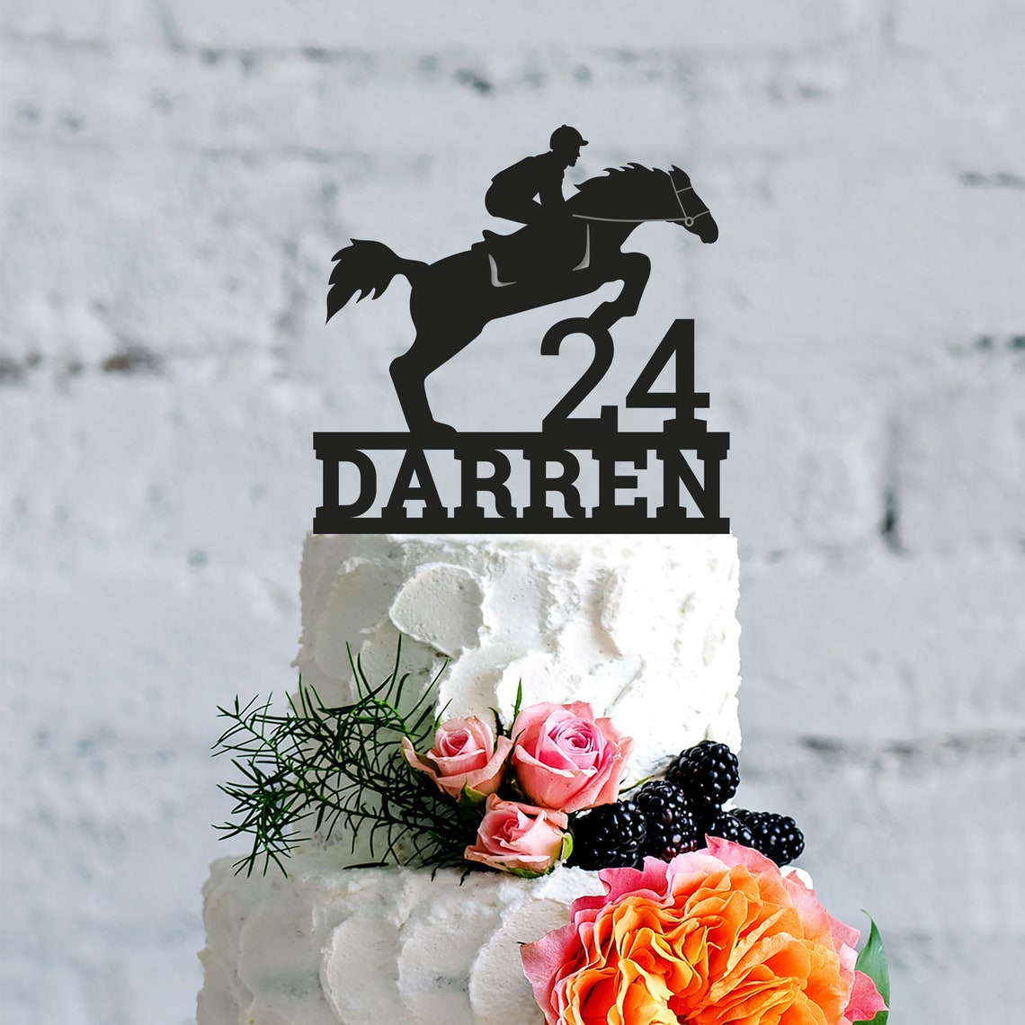 Horse Riding Cake Topper Birthdaypersonalized Horseback | Etsy