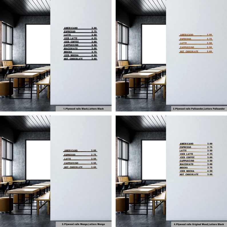 Wall Mounted Menu Boardchangeable Menu Boardmenu Display - Etsy