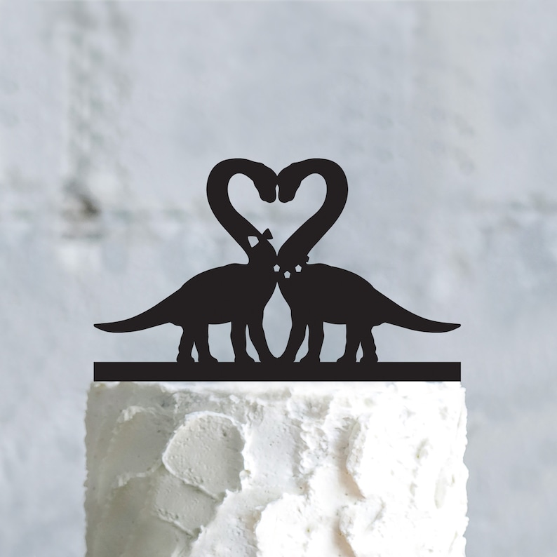 Dinosaur Wedding Personalized Cake Topperdino Brontosaurus | Etsy
