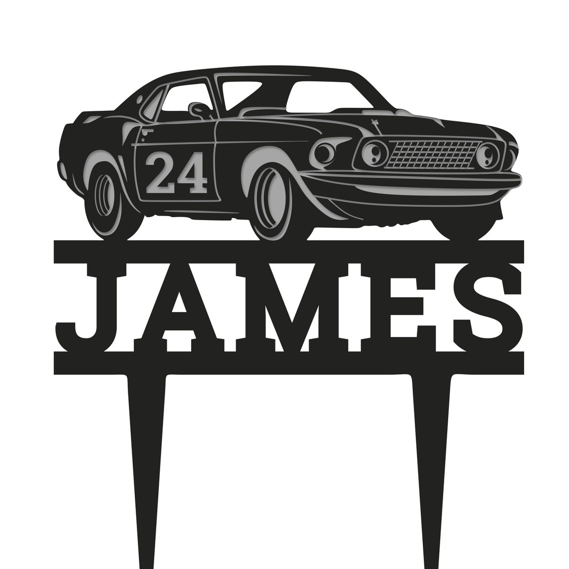 Classic Car Birthday Cake Toppermuscle Car Birthday - Etsy