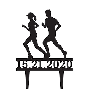 Running Couple Custom Runners Wedding Cake Topper,marathon Runner Mr ...