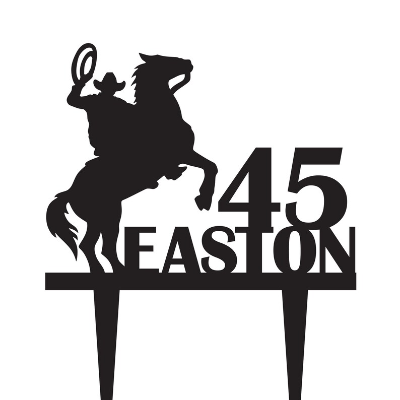 Cowboy Western Birthday Topper Name Cake Topperbirthday Rodeo - Etsy