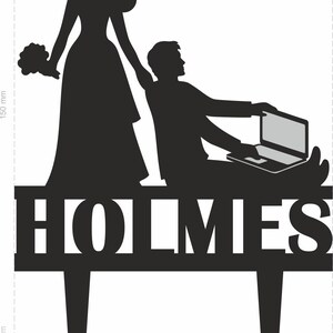 Funny Programmer Wedding Last Name Cake Topper Custom,computer Programmer Personalized Wedding ...