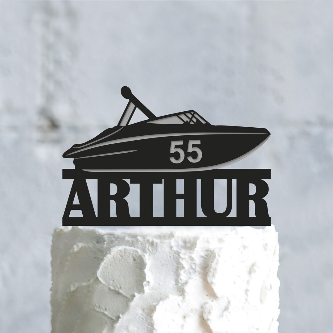 Topper de pastel de cumpleaños de lancha rápida, topper de pastel de ...