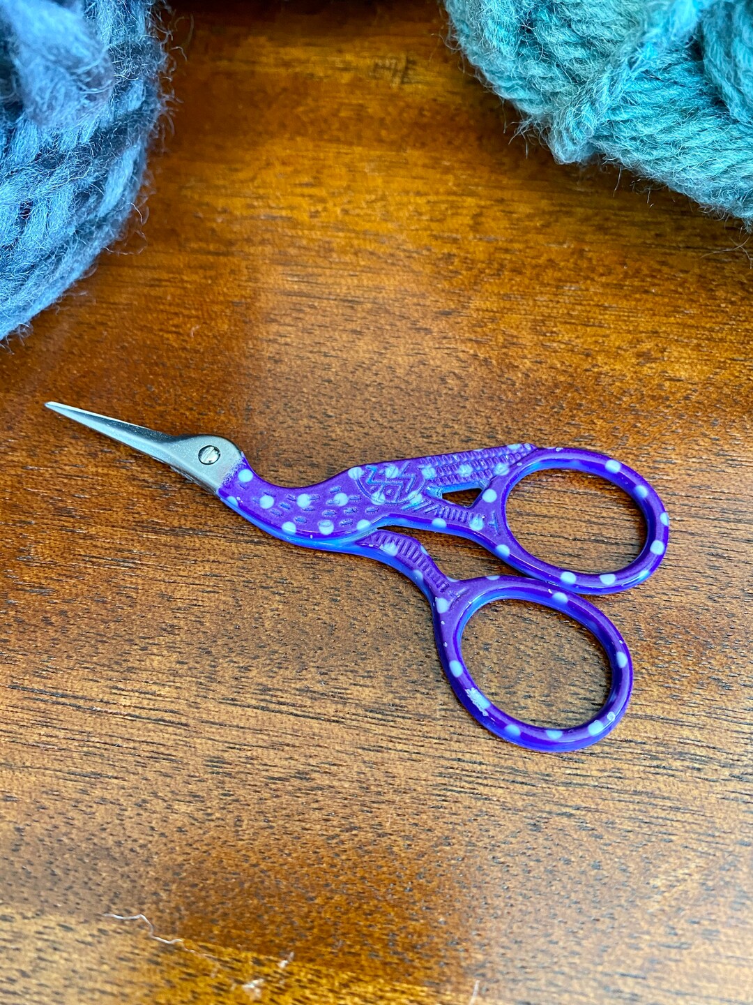 Purple Polka Dot Crane/stork Embroidery Scissors - Etsy