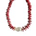 Graduated Red Disc Bead Necklace With Gold and Baroque Pearl, 16 Inch ...