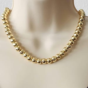 18K Gold Filled Ball Bead Necklace: Non Tarnish , Layering Necklace ...