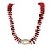 Graduated Red Disc Bead Necklace With Gold and Baroque Pearl, 16 Inch ...