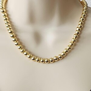 18K Gold Filled Ball Bead Necklace: Non Tarnish , Layering Necklace ...