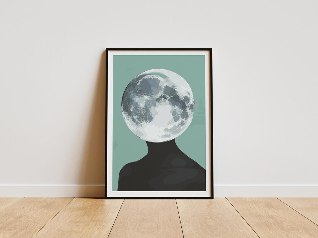 Moonhead Poster, Wall Art, Home Decor, Prints, Decoration, Art, Design ...
