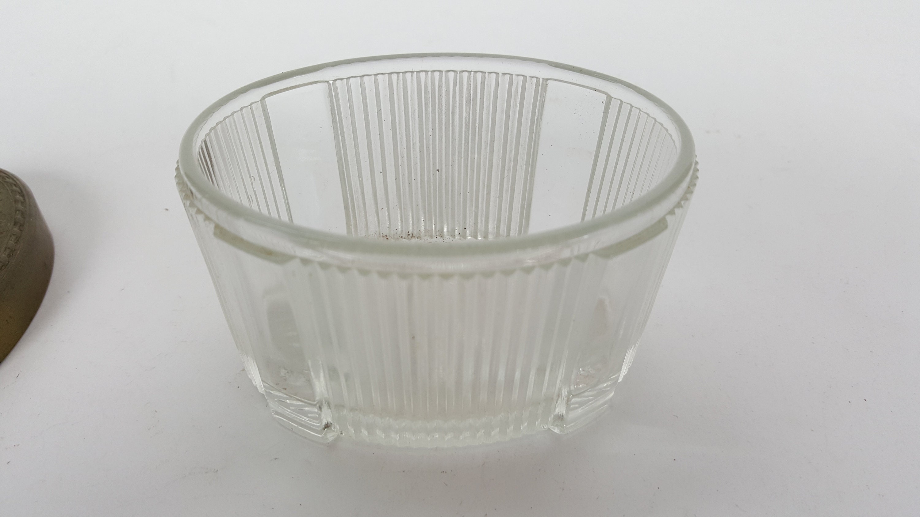 Art Deco Lidded Glass Oval Jar. With Brass Lid - Etsy