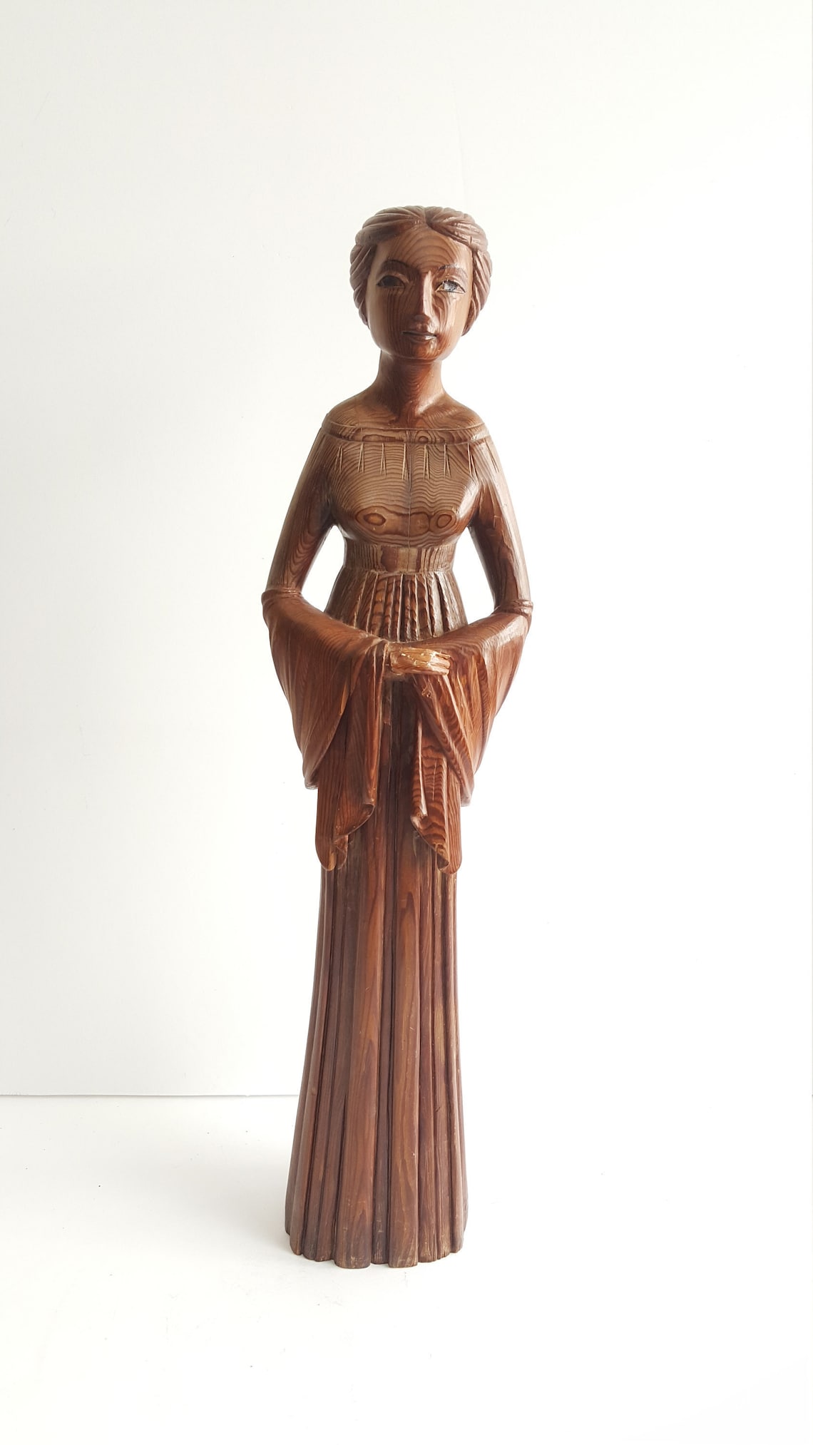 Hand Carved Figure Standing Woman Art Deco - Etsy