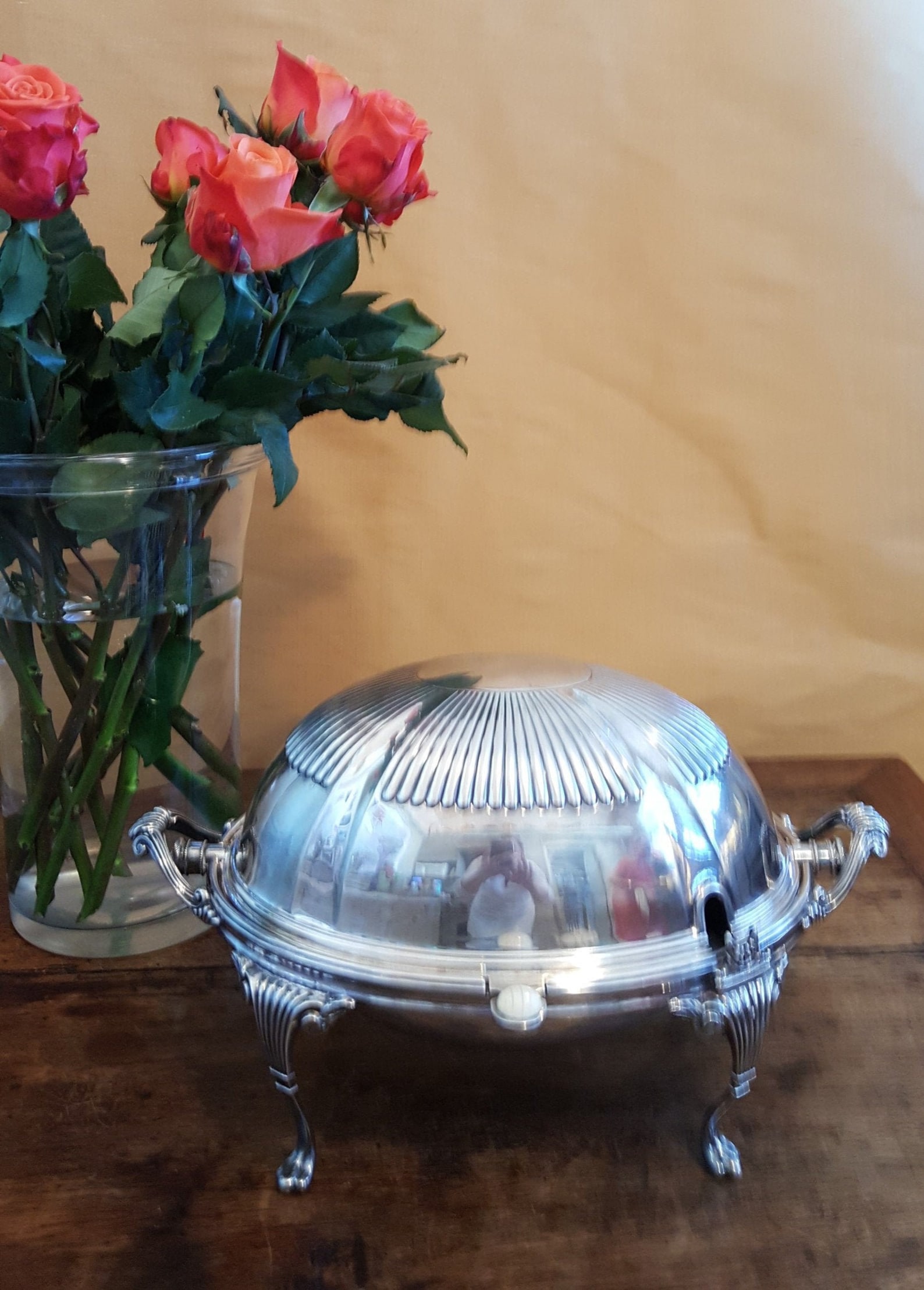Vintage Silver Plate Revolving Domed Breakfast Server- Buffet Server - Etsy
