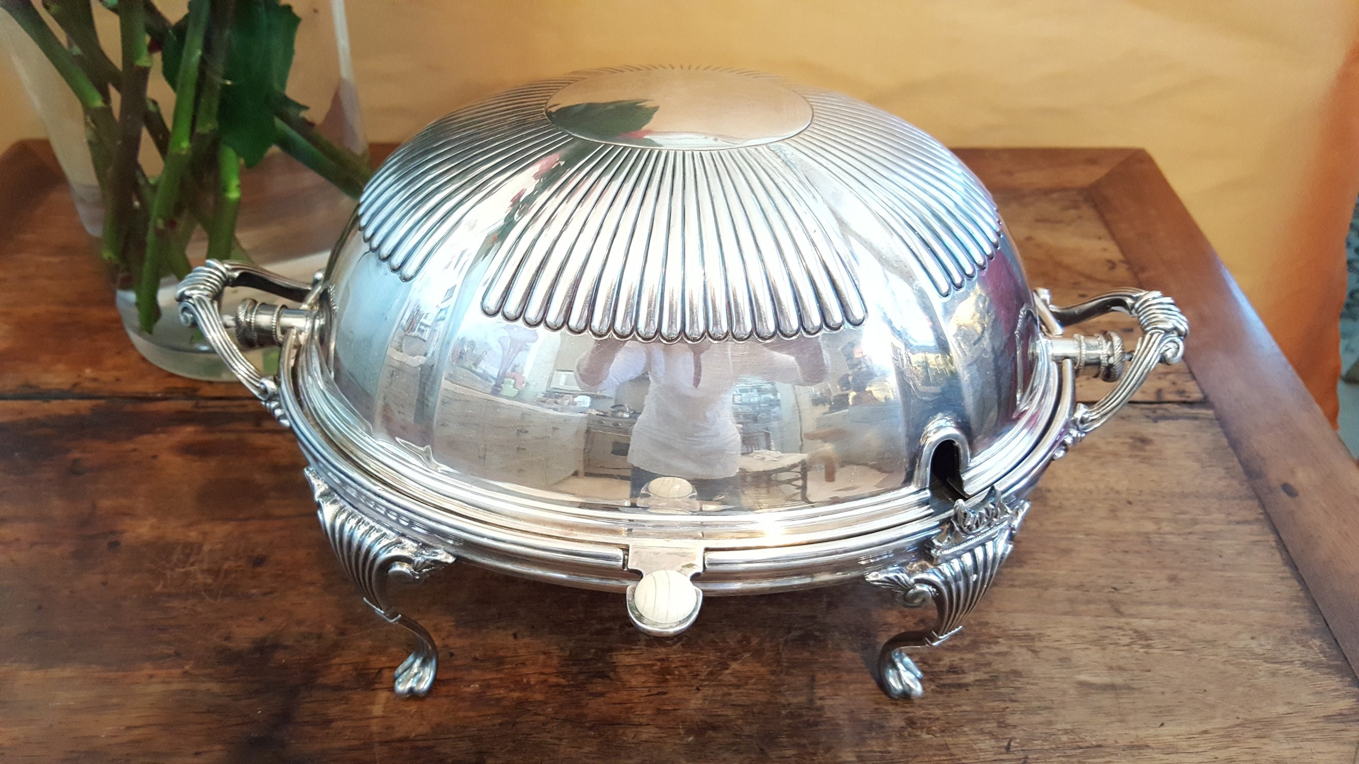 Vintage Silver Plate Revolving Domed Breakfast Server- Buffet Server - Etsy