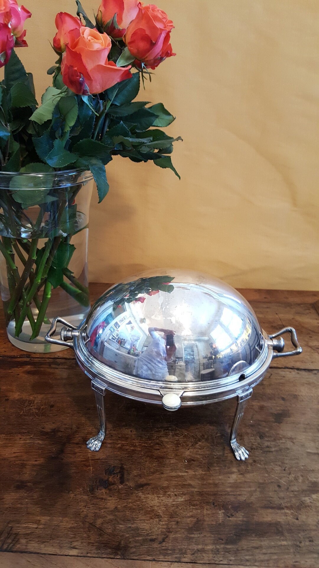 Victorian Silver Plated English Breakfast- Domed Buffet Server on Claw ...