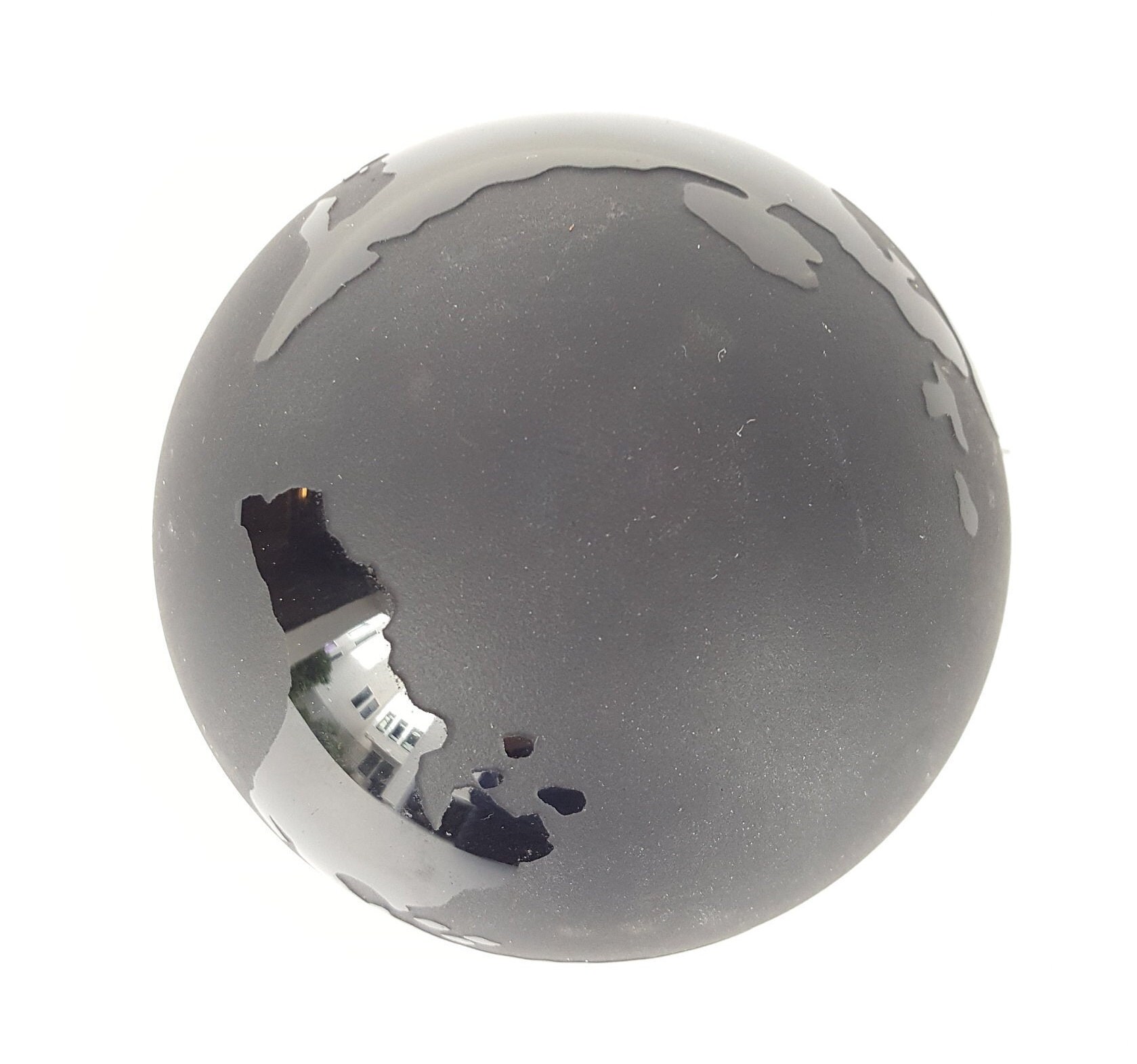 Paperweight Black Glass World Globe . - Etsy