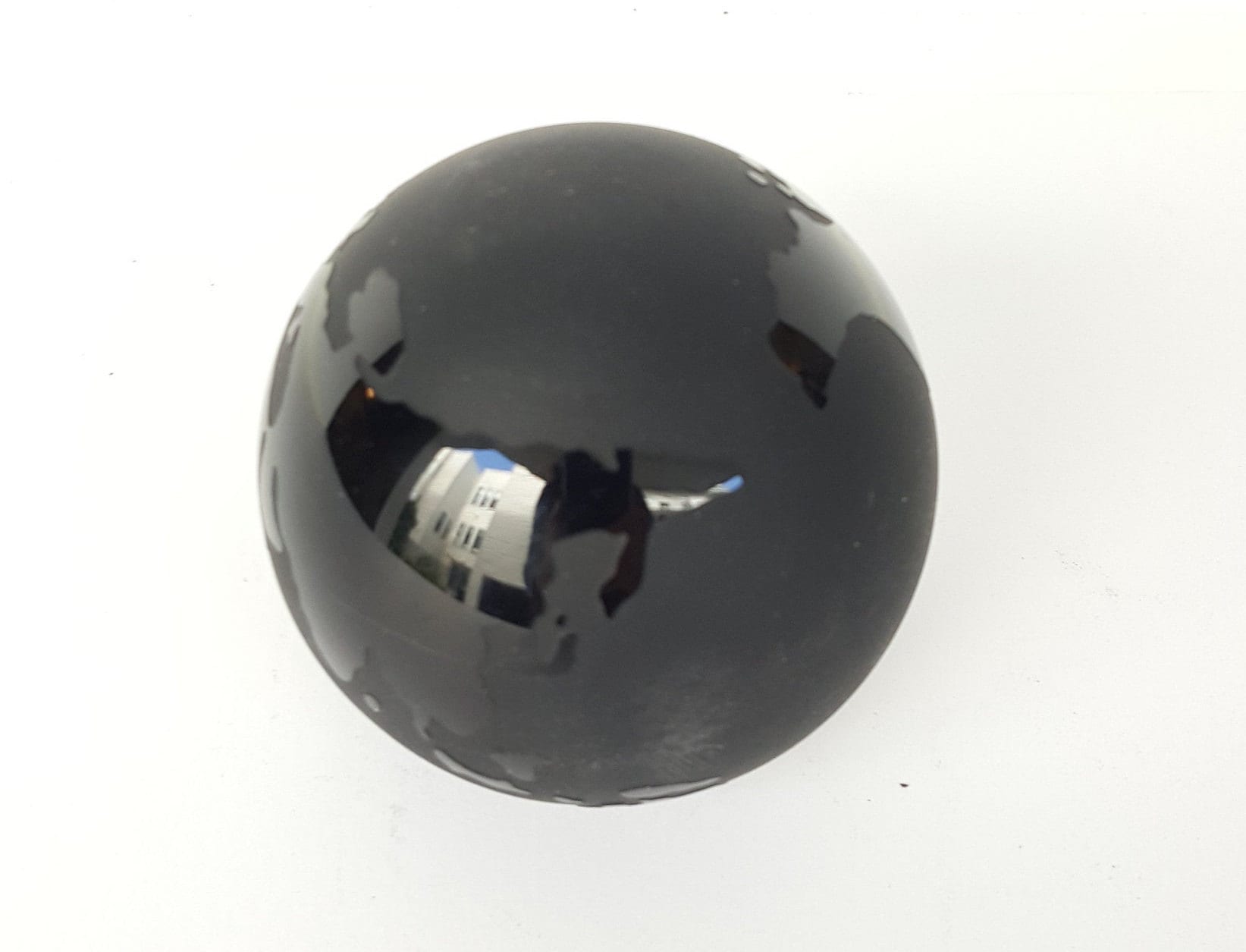 Paperweight Black Glass World Globe . - Etsy