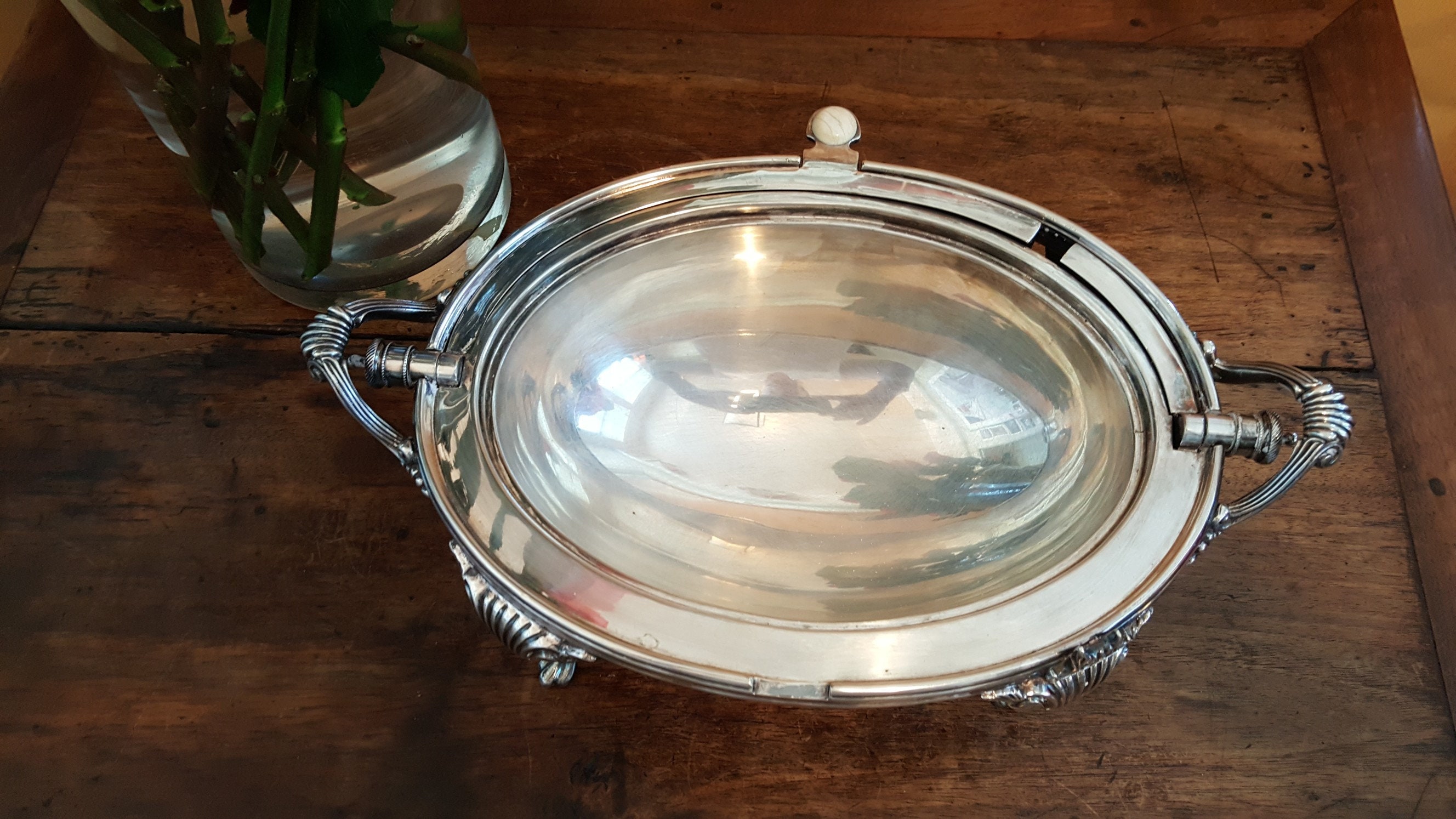 Vintage Silver Plate Revolving Domed Breakfast Server- Buffet Server - Etsy